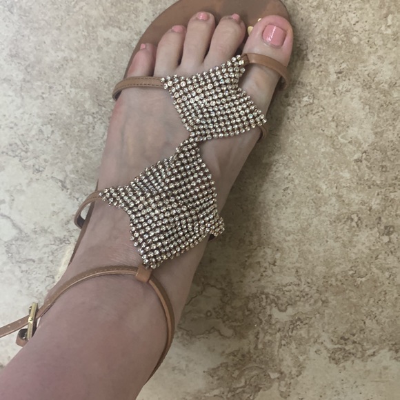 Sam Edelman | Shoes | Sam Edelman Tyra Sandal Jeweled Brown Leather ...